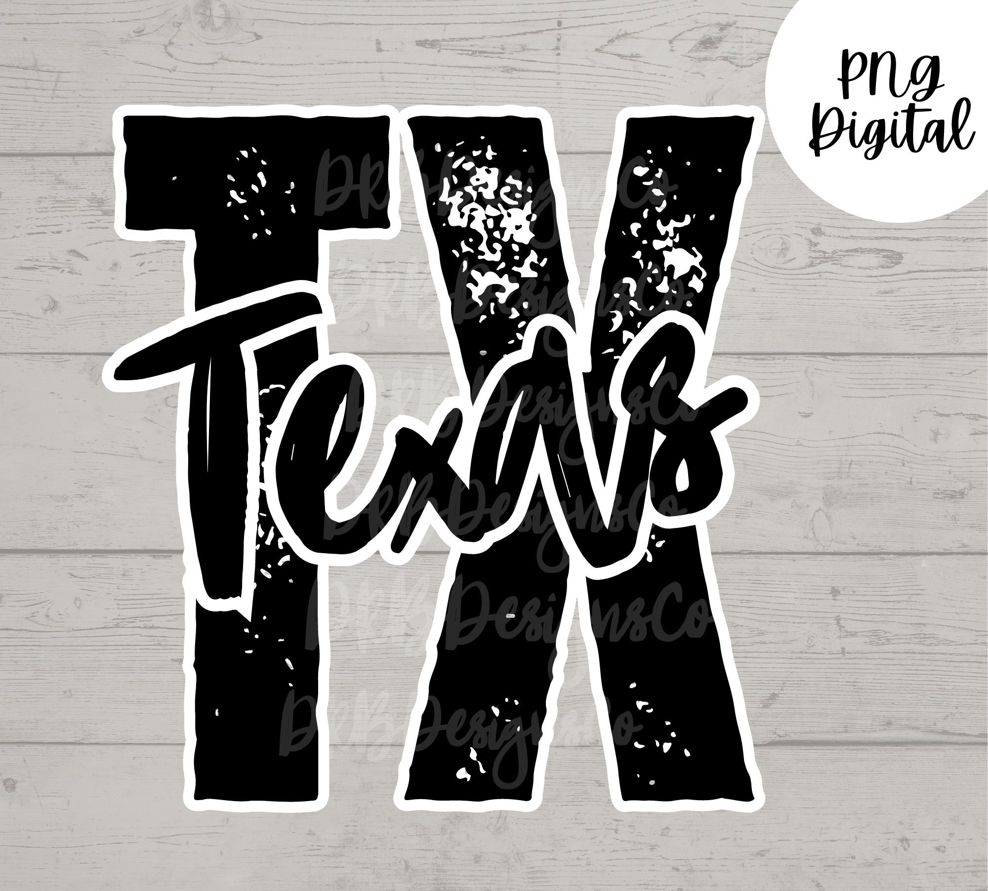TX Texas State Letters Text PNG Digital Download Sublimation Printable ...