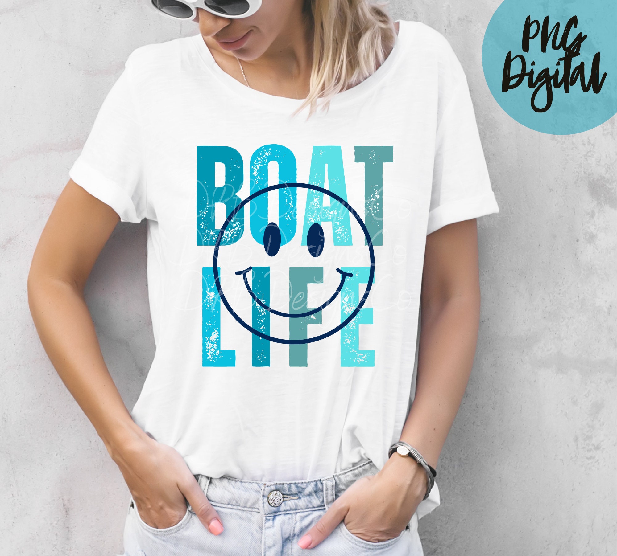 Boat Life Smile Face PNG Tshirt Design Lake Life PNG Sublimation ...