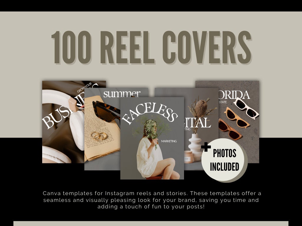 Instagram Reels Covers , Instagram Template , Canva Template , Reel ...