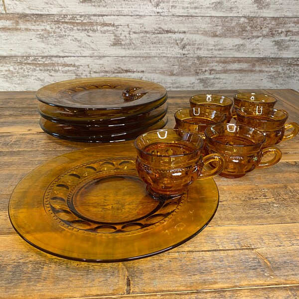Amber Glass Plates - Etsy