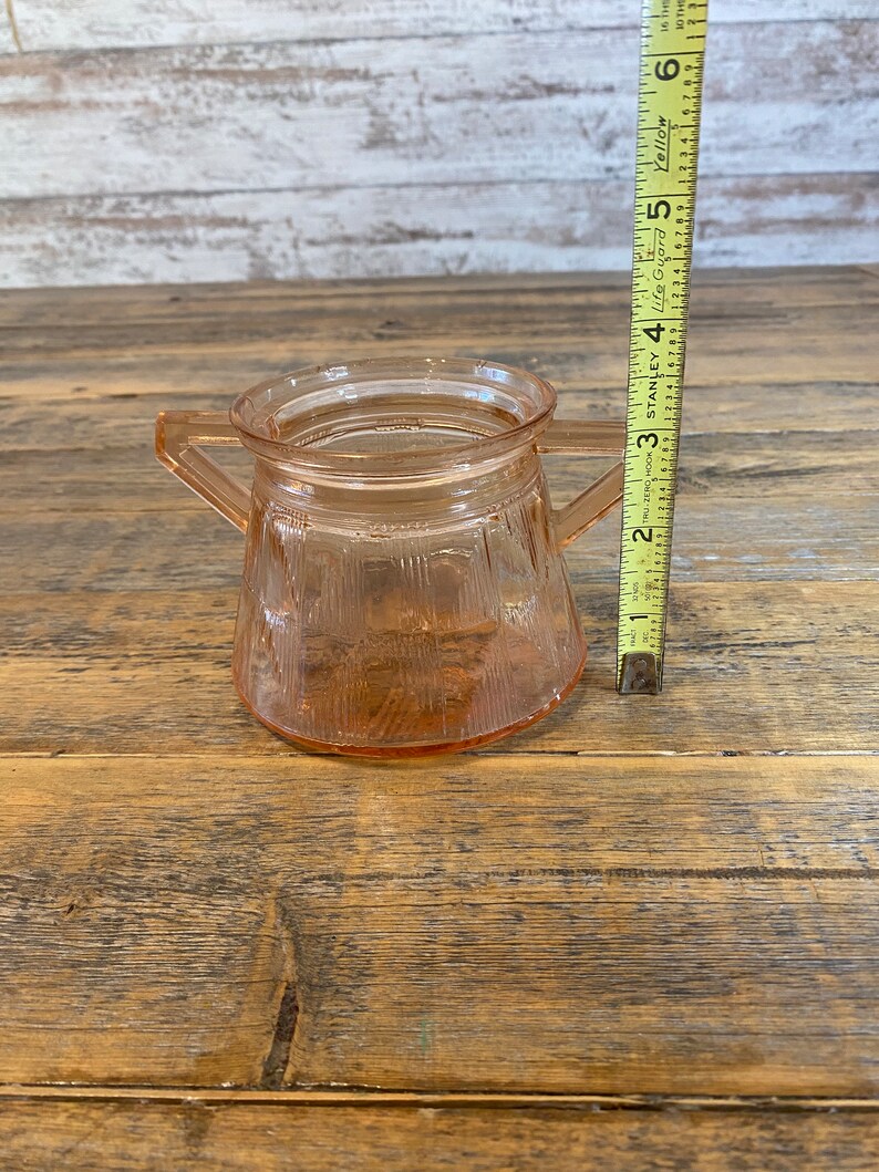 Set of 2 Vintage Pink Depression Glass Containers Jars Candy - Etsy