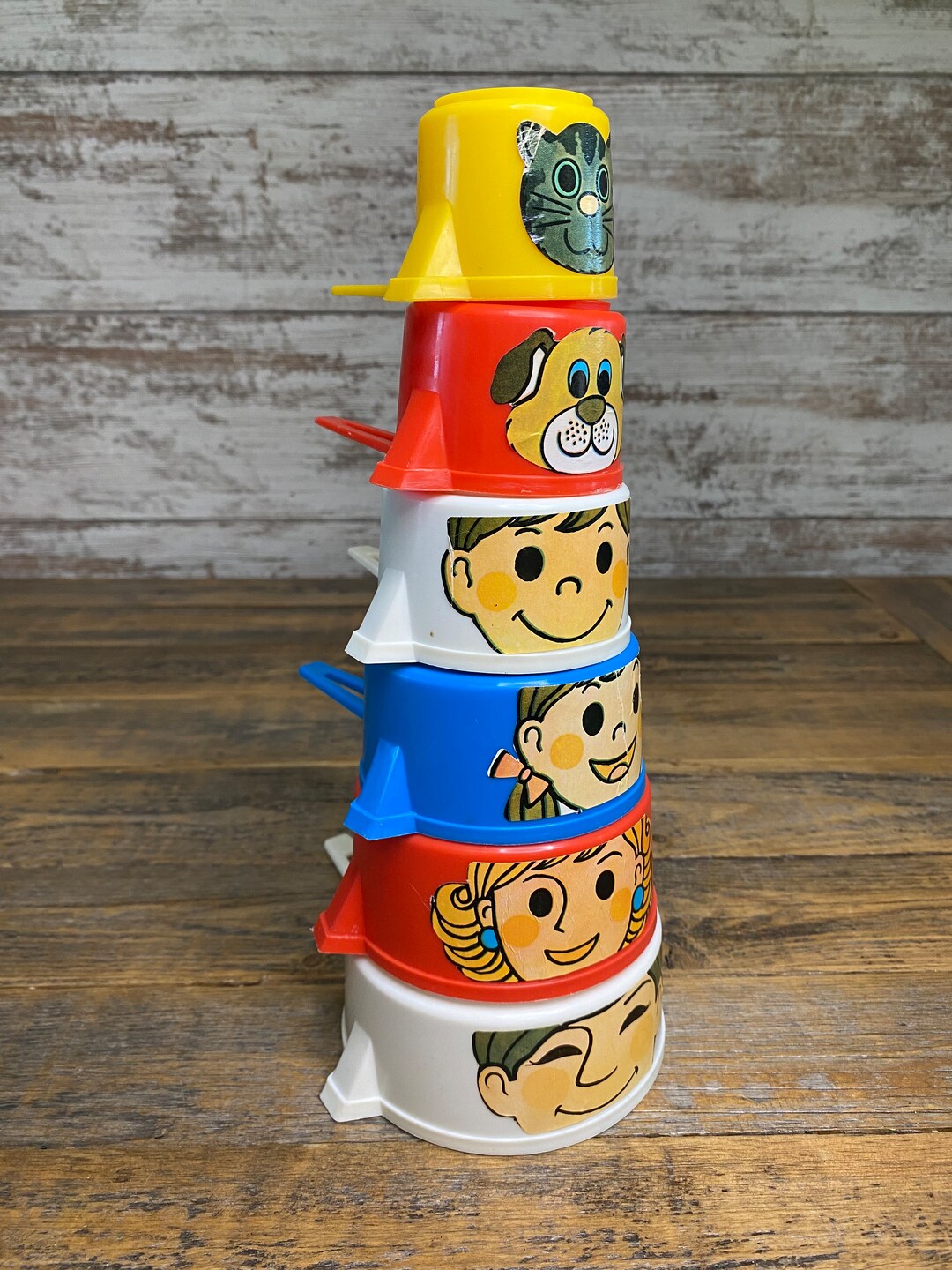 Vintage Children’s Toy Kitchen Stacking Nesting Measuring Cups With ...