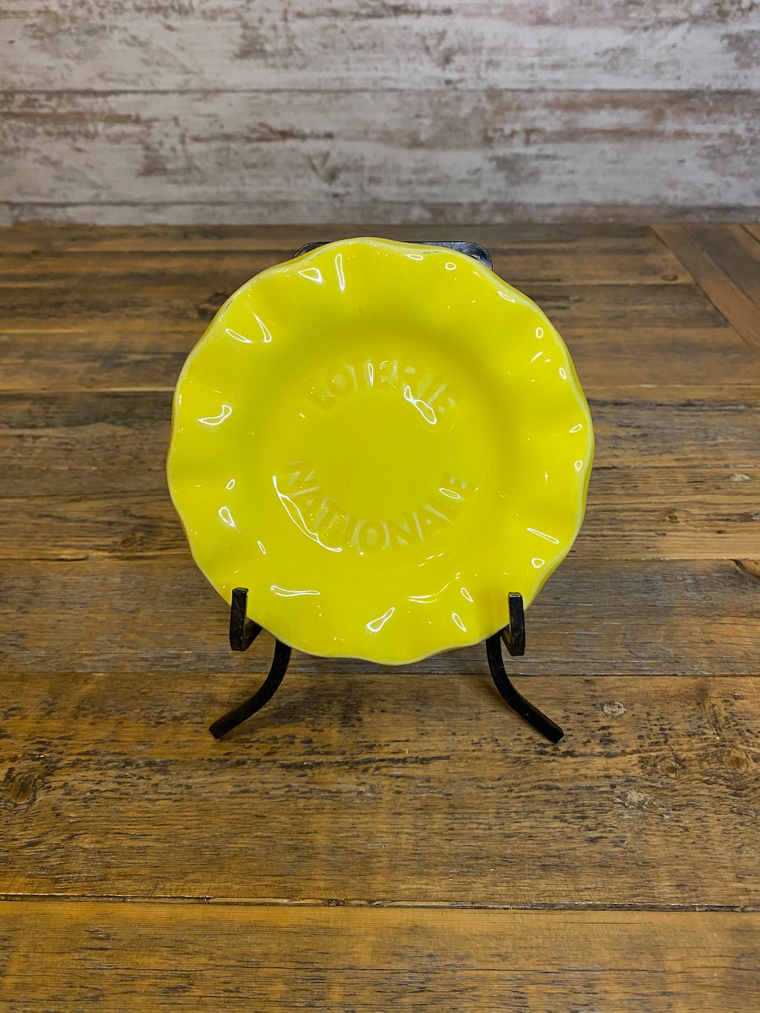 Vintage St Clement Pottery Loterie Nationale Yellow Ashtray Dish - Made ...