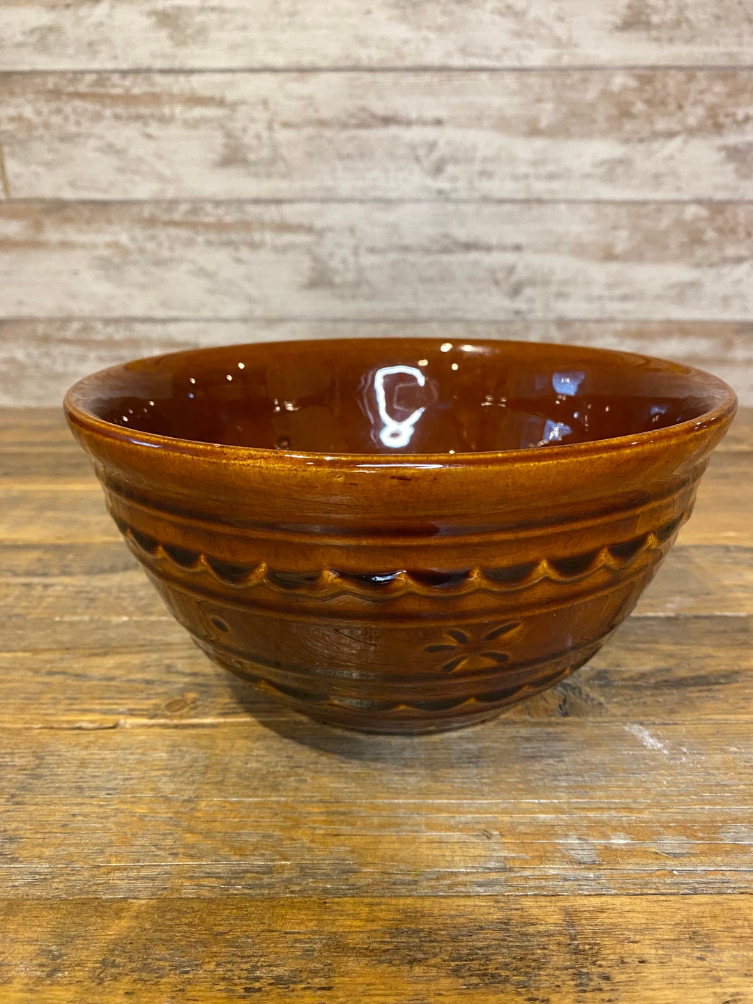 Vintage Mar-crest Daisy and Dot Oven-proof Stoneware Mixing Bowl - Etsy