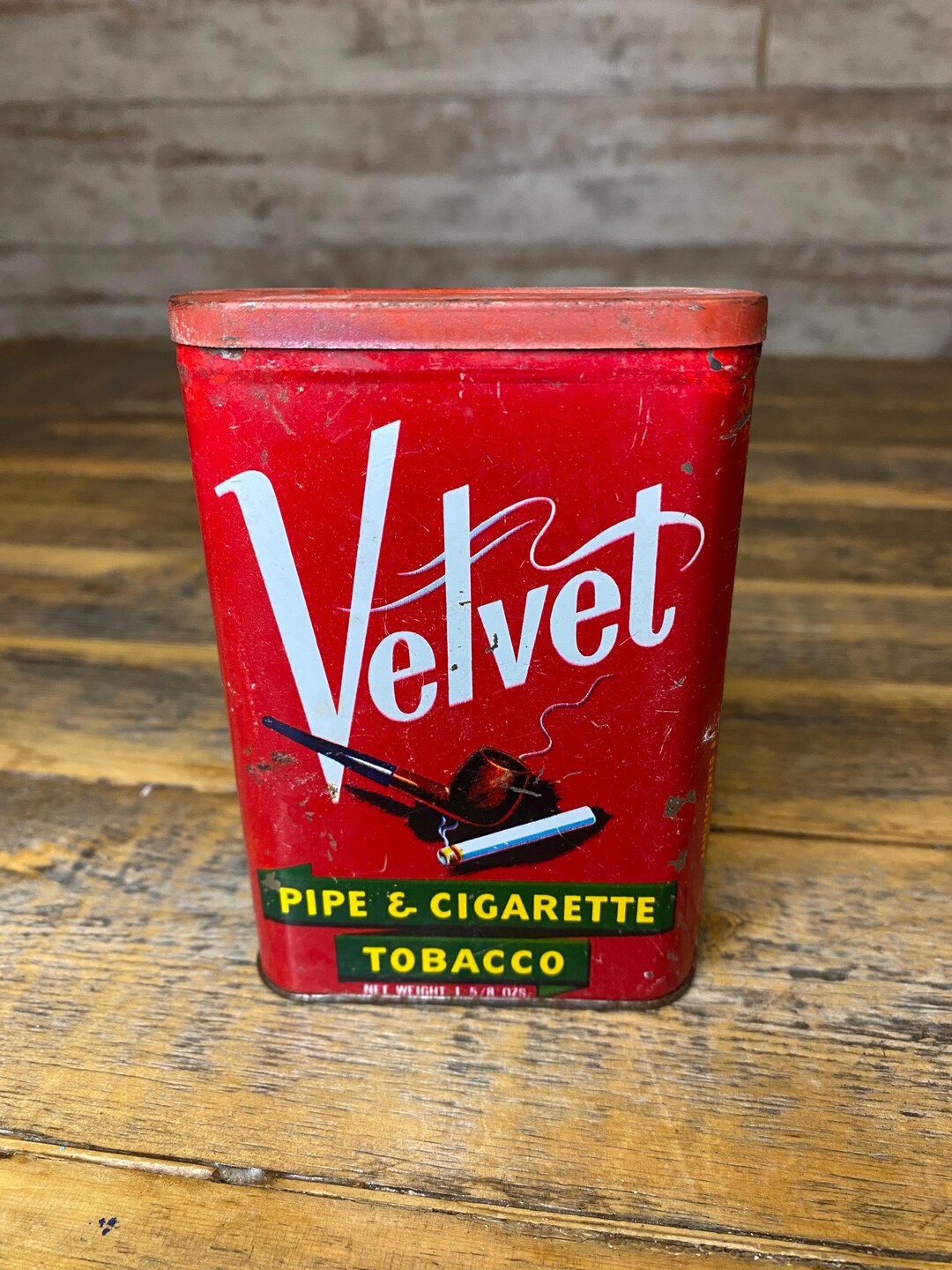 Vintage Velvet 8 Oz Pipe & Cigarette Tobacco Tin - Etsy