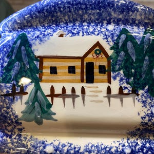 Vintage the Cooks Bazaar Gourmet Collection Winter Log Cabin Scene ...