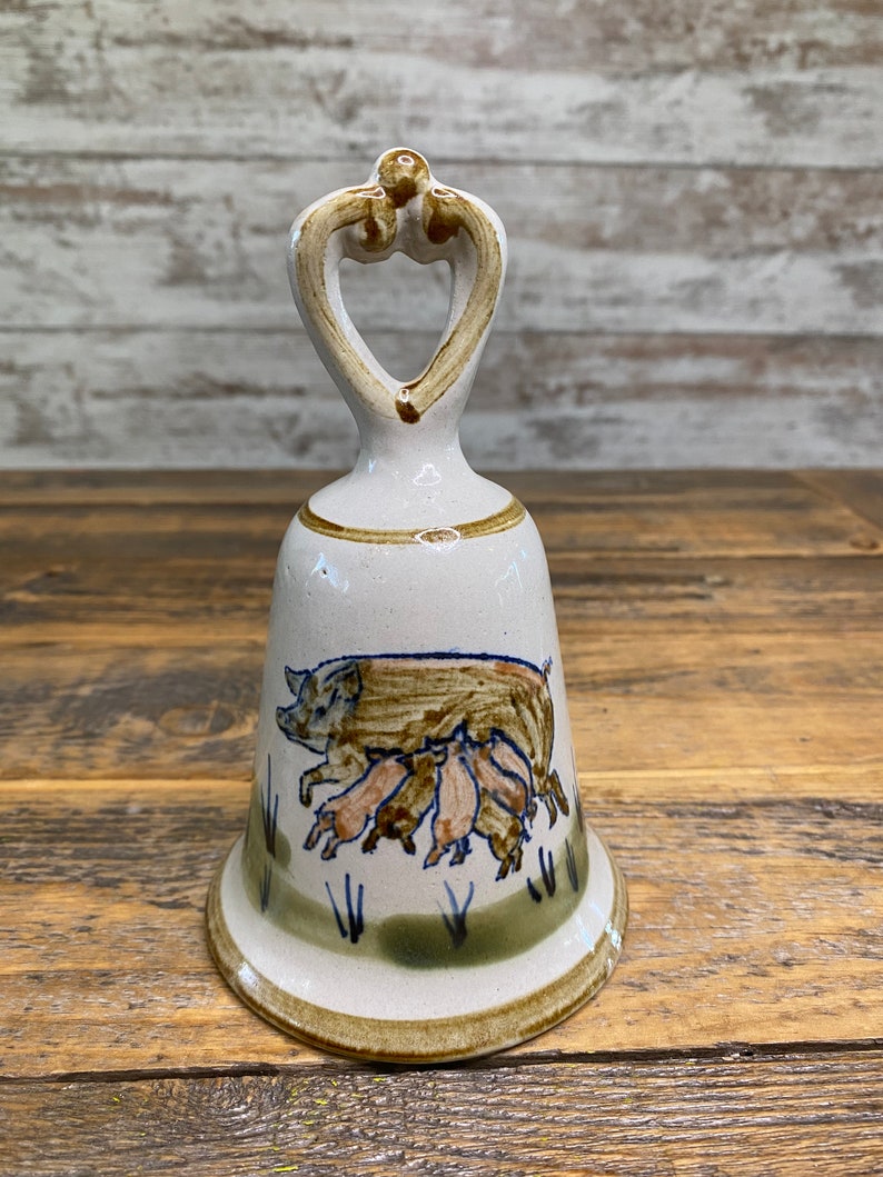 Vintage Stoneware Lewisville Pottery Decorative Hand Bell With - Etsy