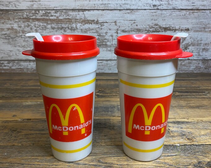 Vintage Mcdonalds and Amoco Plastic Travel Coffee Mug Cups - Etsy
