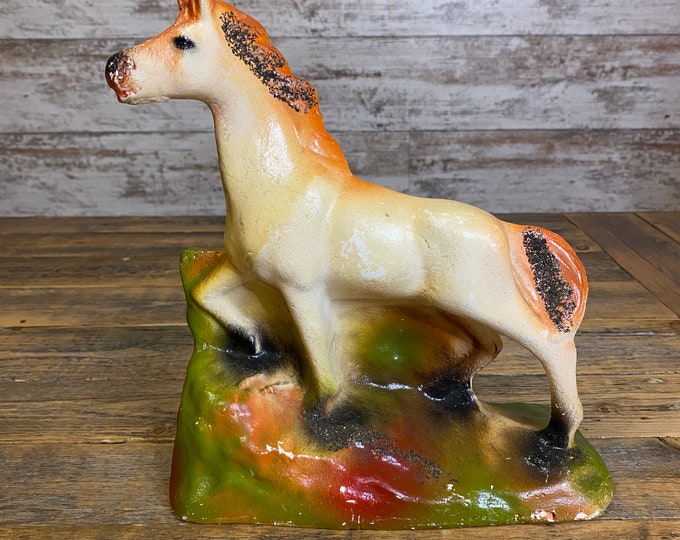 Vintage Carnival Prize Chalkware Figurine Horse Statue - Etsy