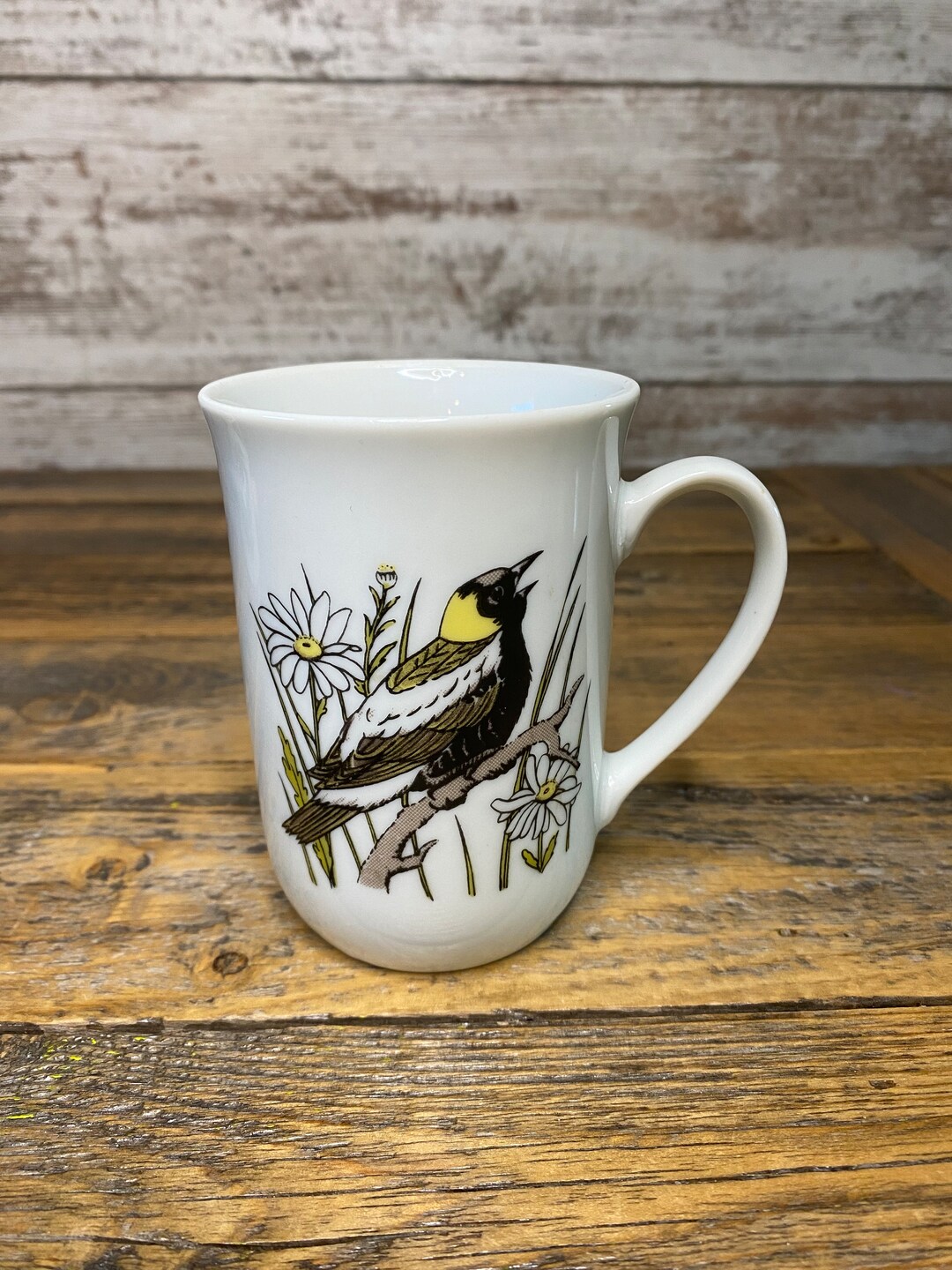 Vintage Leonard Porcelain Polish Bird Mug Yellow Black Bird - Etsy
