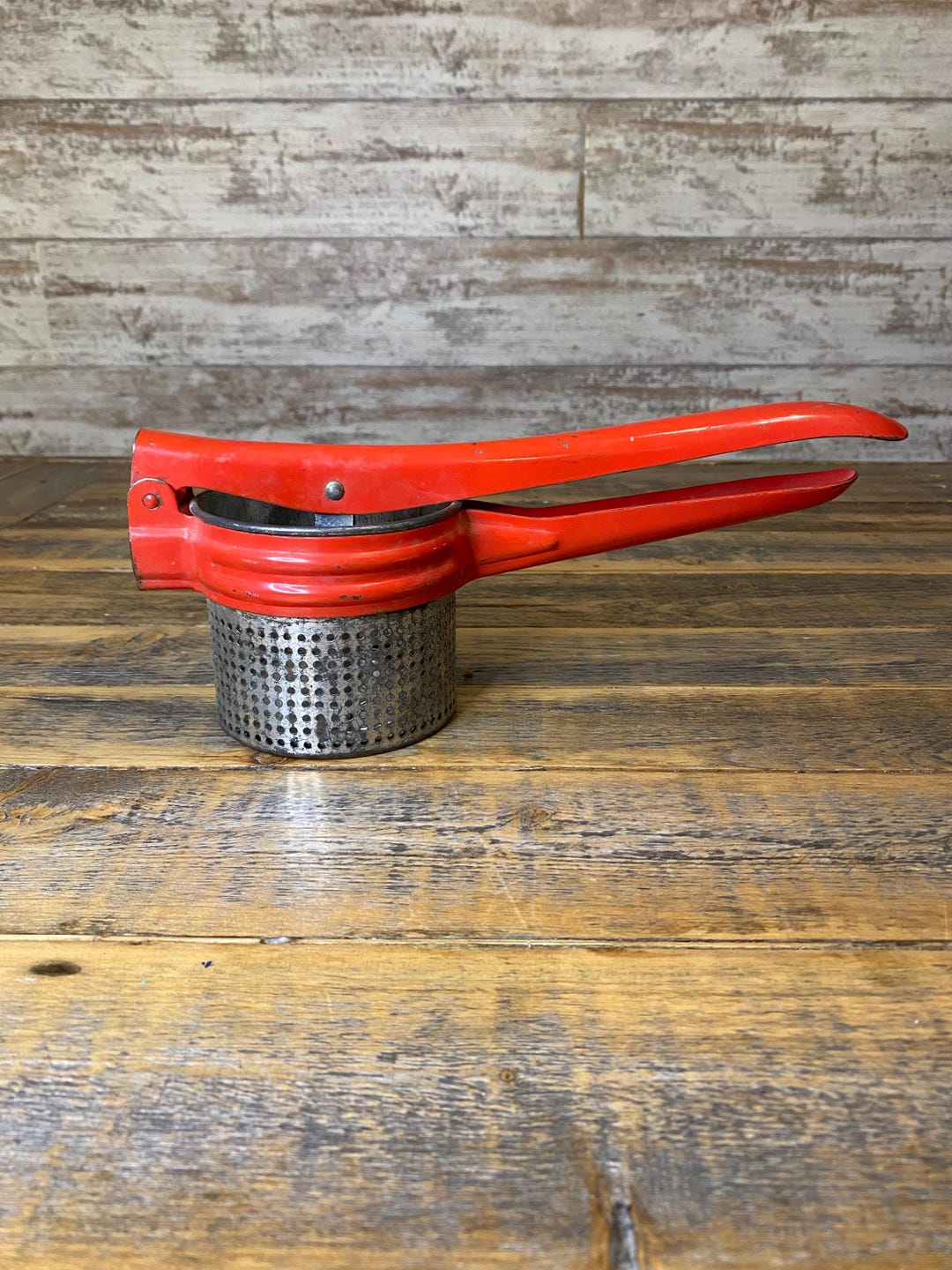 Vintage Red Metal Potato Ricer Hand Juice Press Kitchen Tool - Etsy