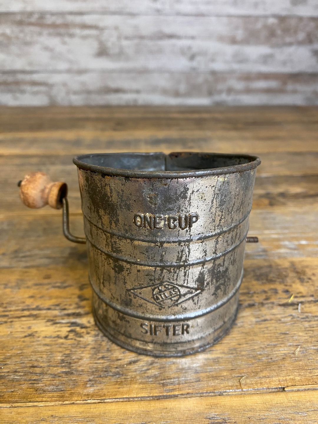 Vintage Antique Metal Flour Sifter - One Cup Atlas Sifter - Etsy