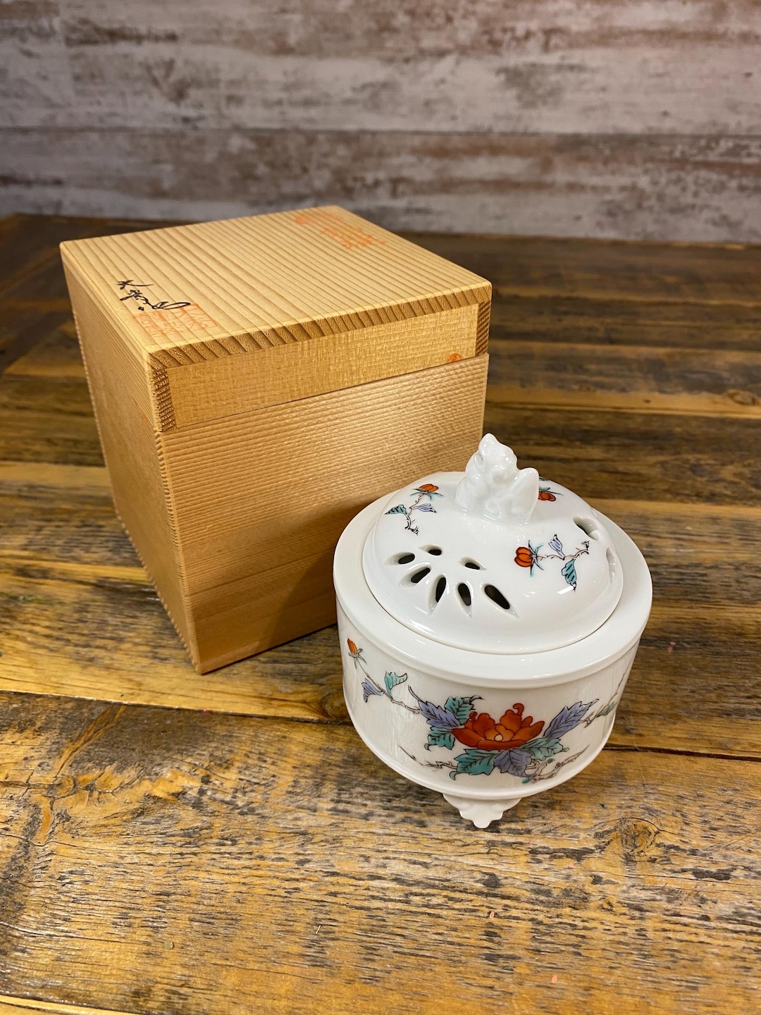 Vintage Nabeshima Ware Porcelain Japanese Flower Incense Burner - Etsy