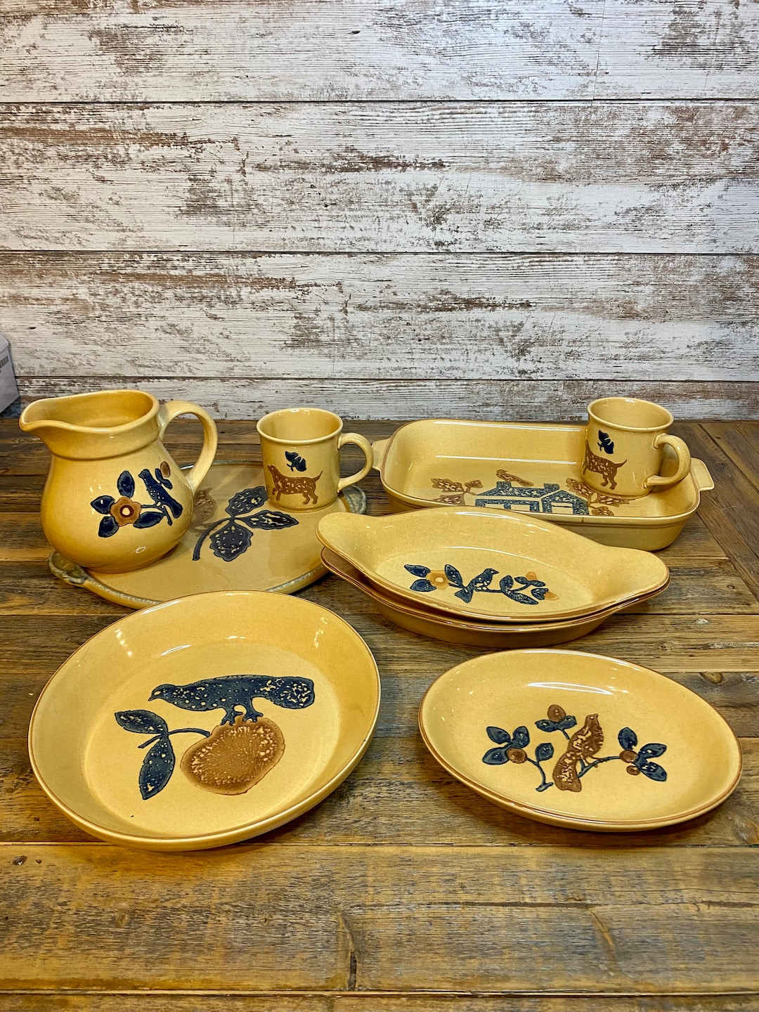 Pfaltzgraff America MAFA USA Folk Art Stoneware Dishes Serving Ware ...
