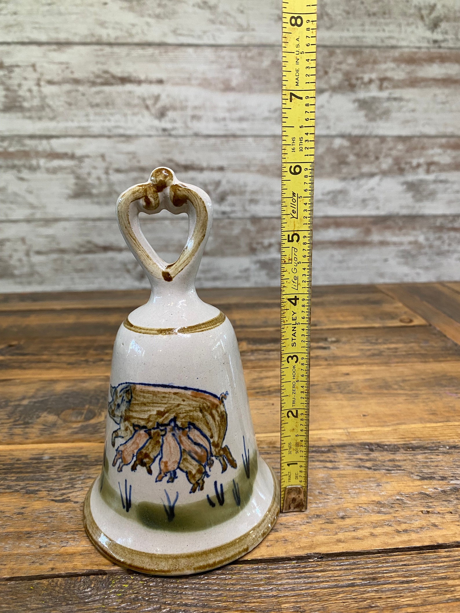 Vintage Stoneware Lewisville Pottery Decorative Hand Bell With - Etsy