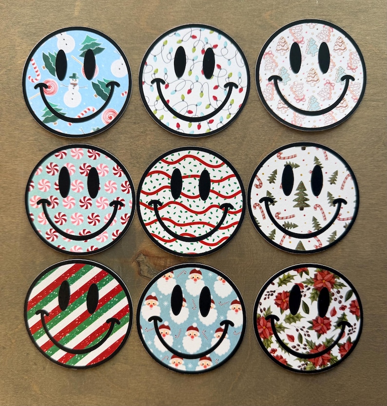 Christmas Themed Smiley Cardstock for Freshies 18 Count (9 Designs, 2 ...