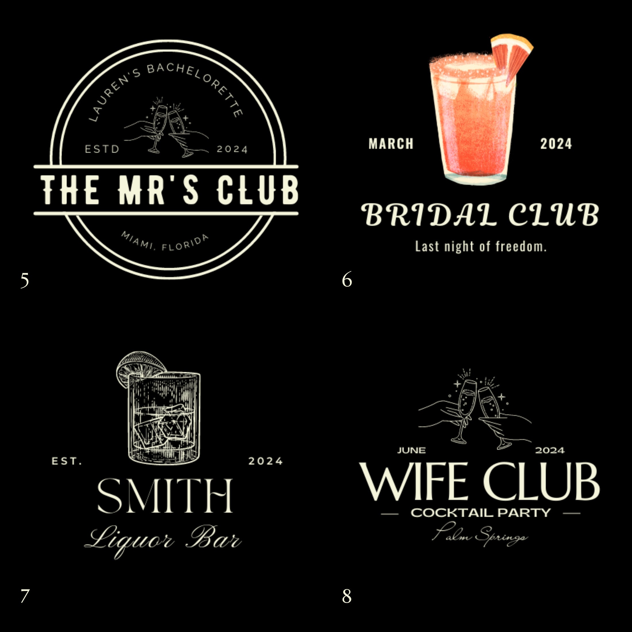 Custom Bachelorette Logo, Custom Bridal Logo, Personalized Bachelorette ...