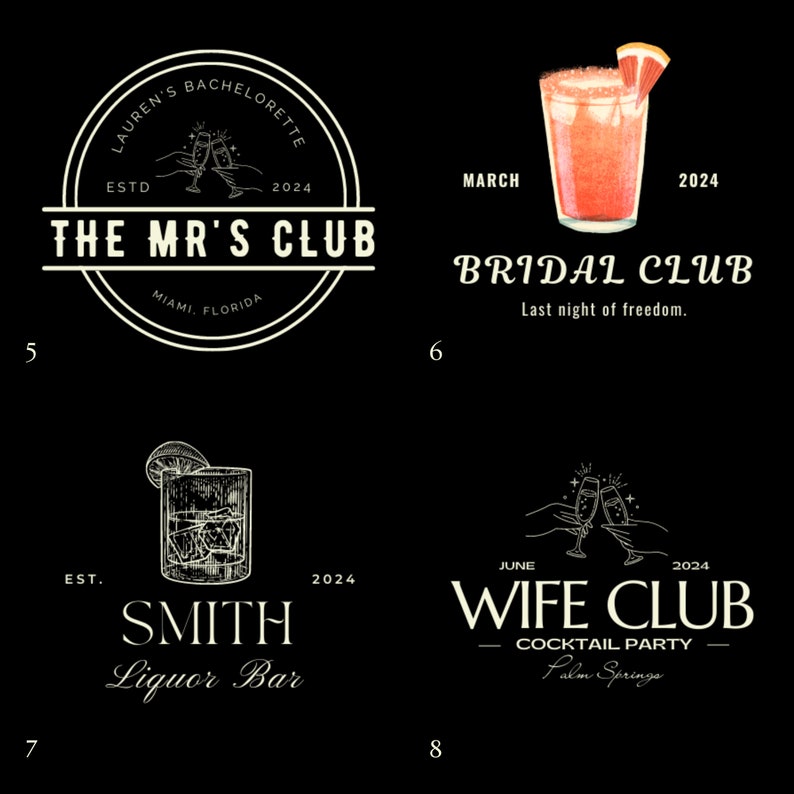 Custom Bachelorette Logo, Custom Bridal Logo, Personalized Bachelorette ...