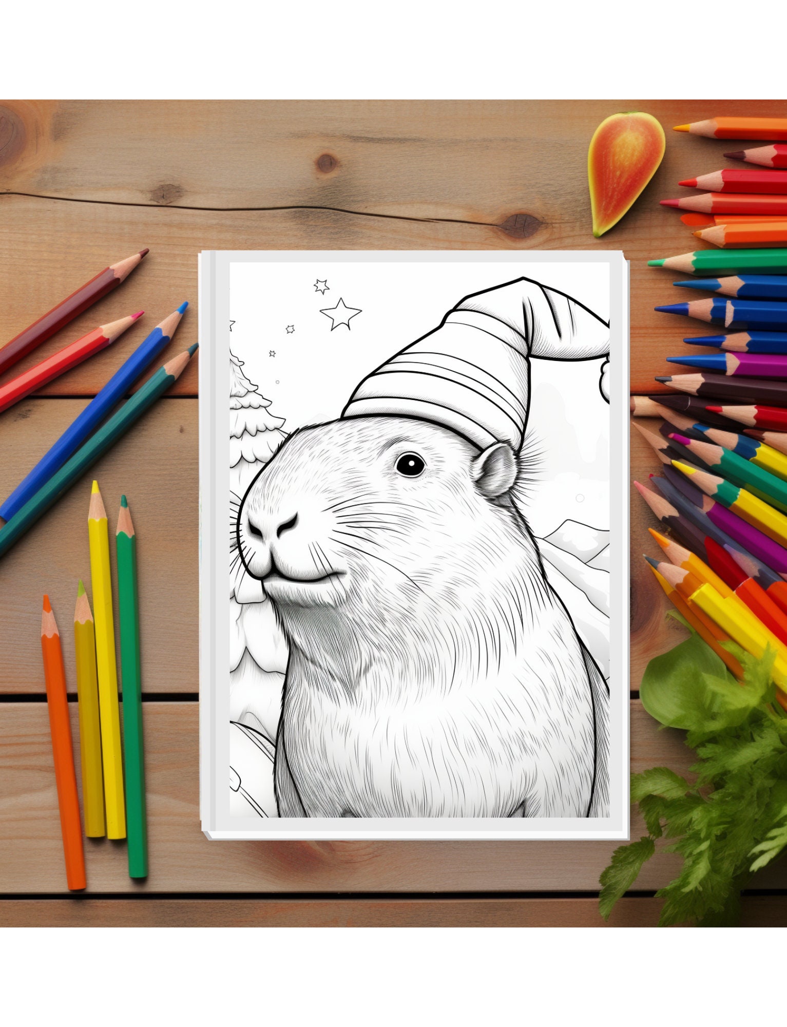 Capybara Coloring Page - Kids Coloring Page - Adult Coloring Page ...