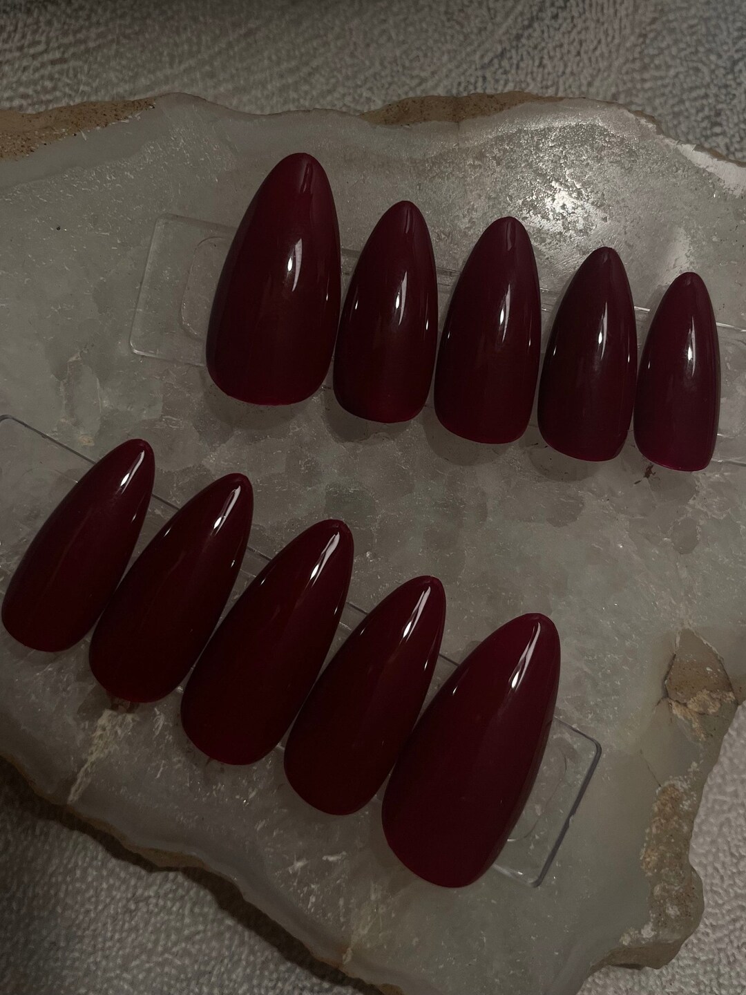 Black Cherry 90s Vamp Valentines Day Handmade Press-ons Custom Sizing Available - Etsy