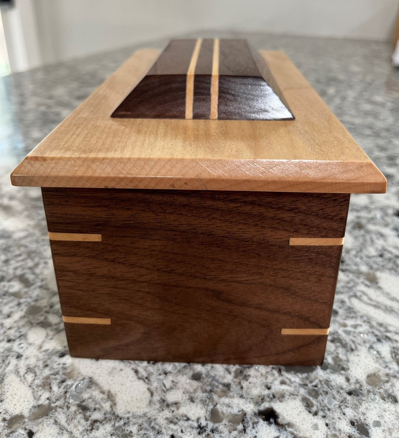 Hand-crafted Solid Walnut and Maple Keepsake Box - Etsy