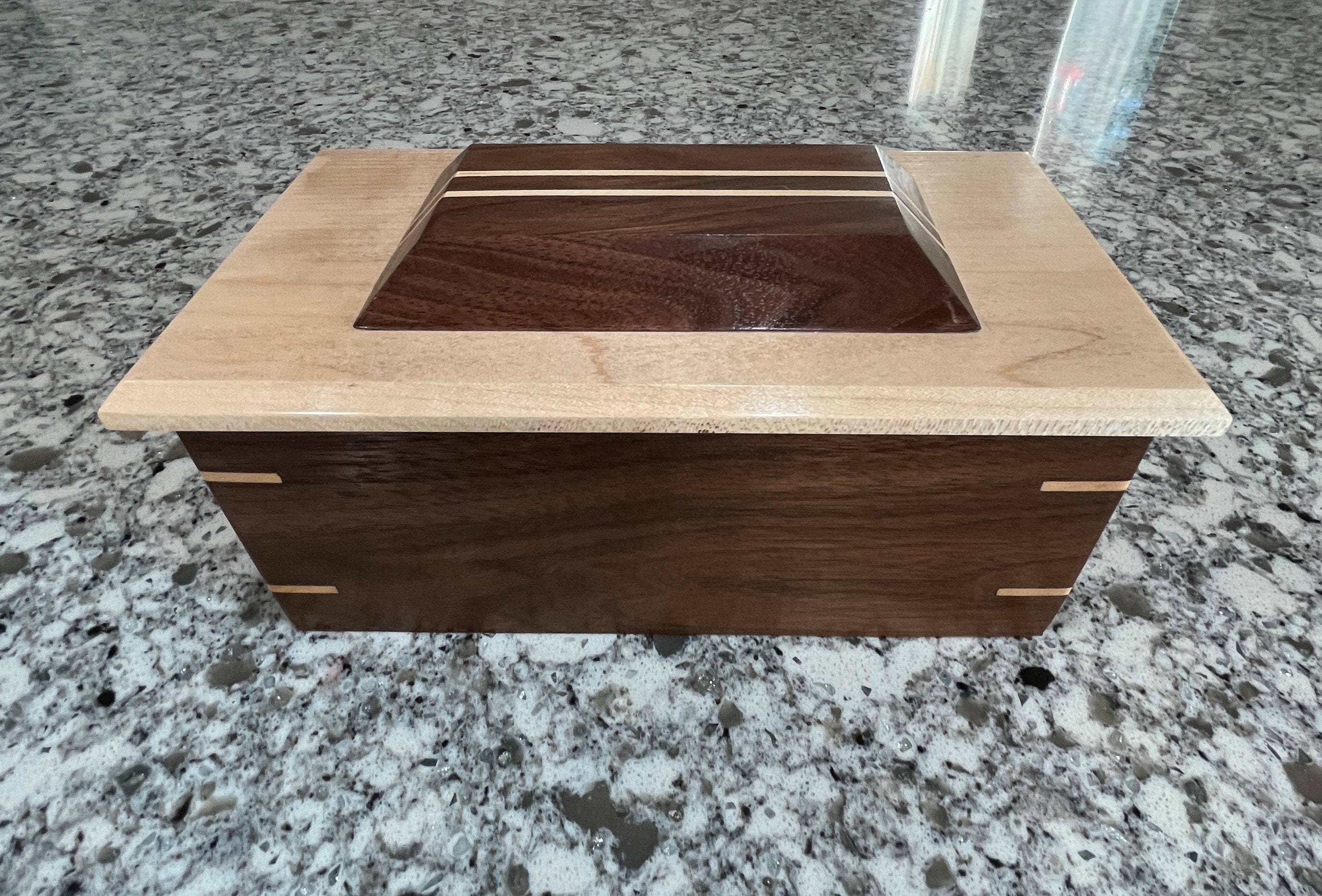Hand-crafted Solid Walnut and Maple Keepsake Box - Etsy