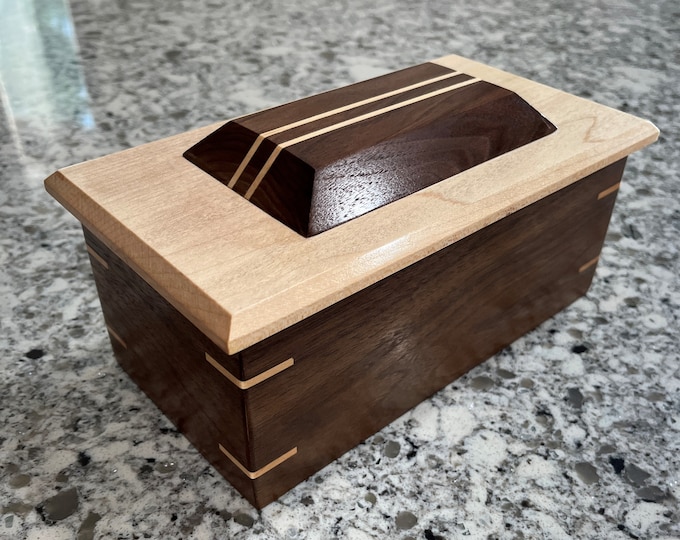 Hand-crafted Solid Walnut and Maple Keepsake Box - Etsy