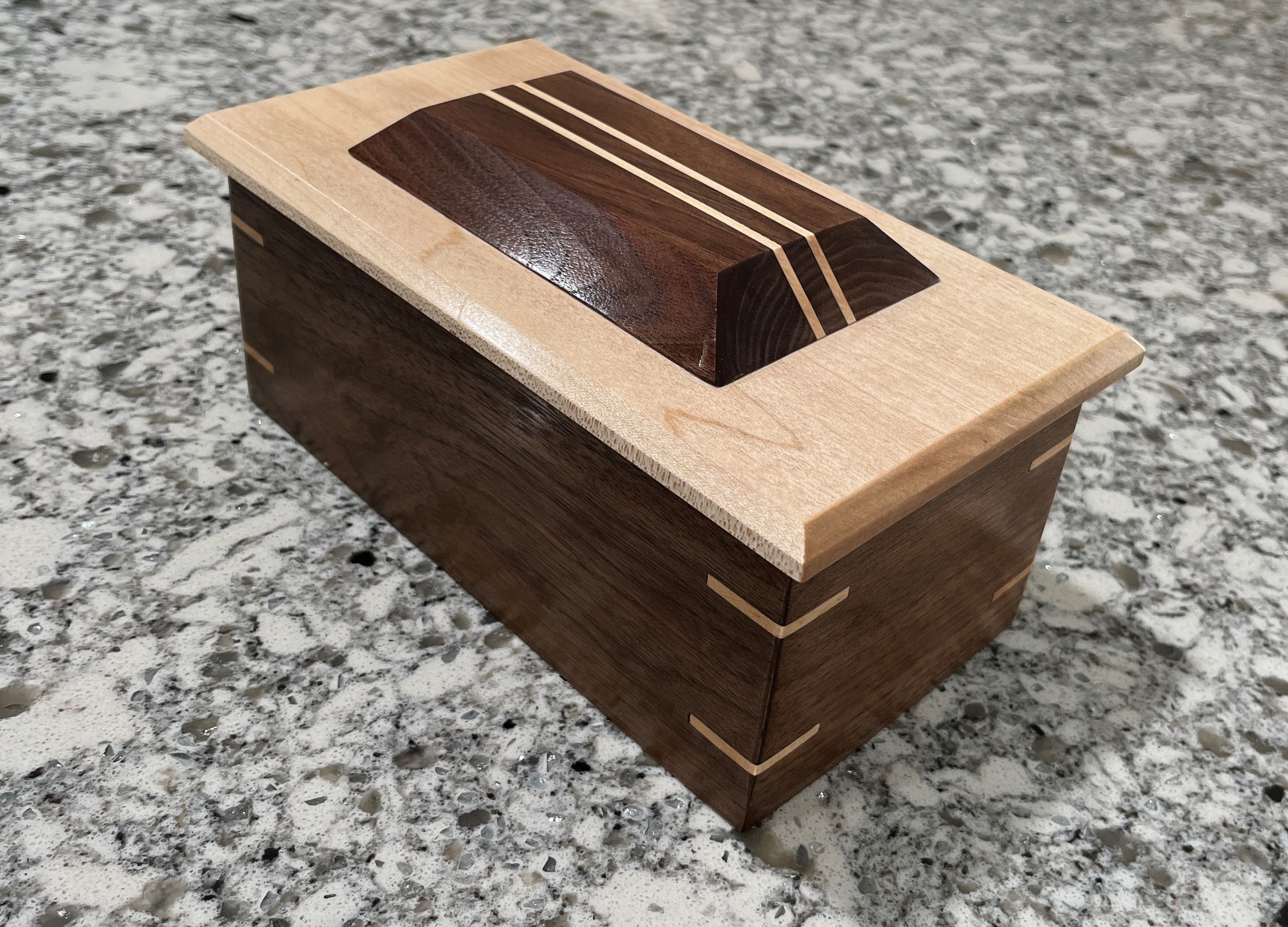 Hand-crafted Solid Walnut and Maple Keepsake Box - Etsy
