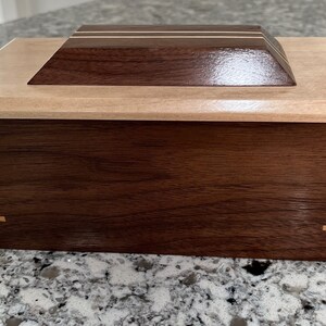 Hand-crafted Solid Walnut and Maple Keepsake Box - Etsy