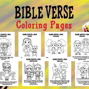 Bible Verse God Says I Am Coloring Pages for Kids Christian Coloring ...