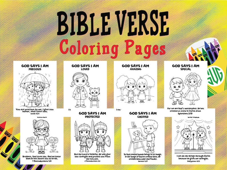 God Says I Am Bible Coloring Pages for Kids Christian Coloring Book ...