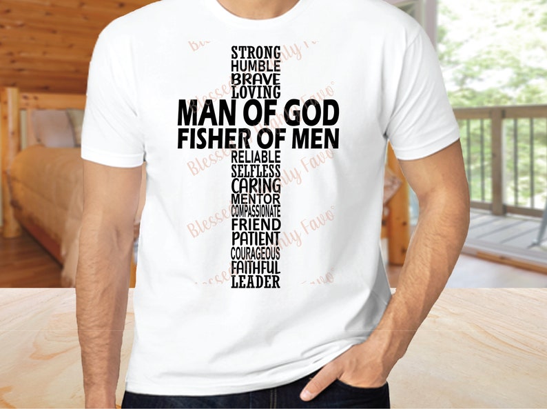 Men Christian Shirt Man of God Svg Fisher of Men Png Guys Faith SVG ...