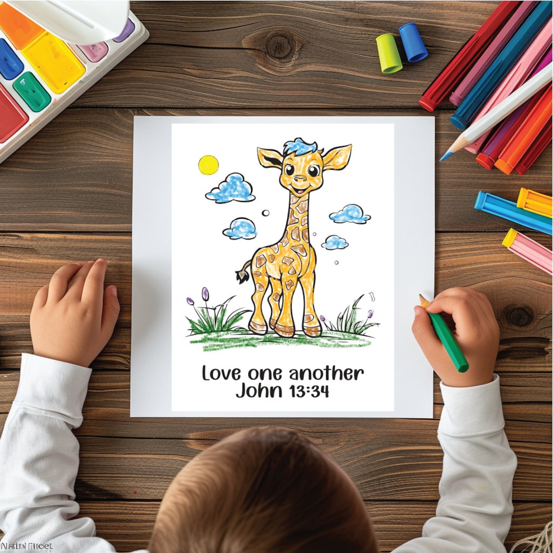 Bible Verse Coloring Pages for Kid Christian Safari Animal Coloring ...
