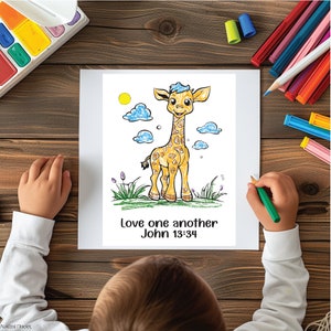Bible Verse Coloring Pages for Kid Christian Safari Animal Coloring ...