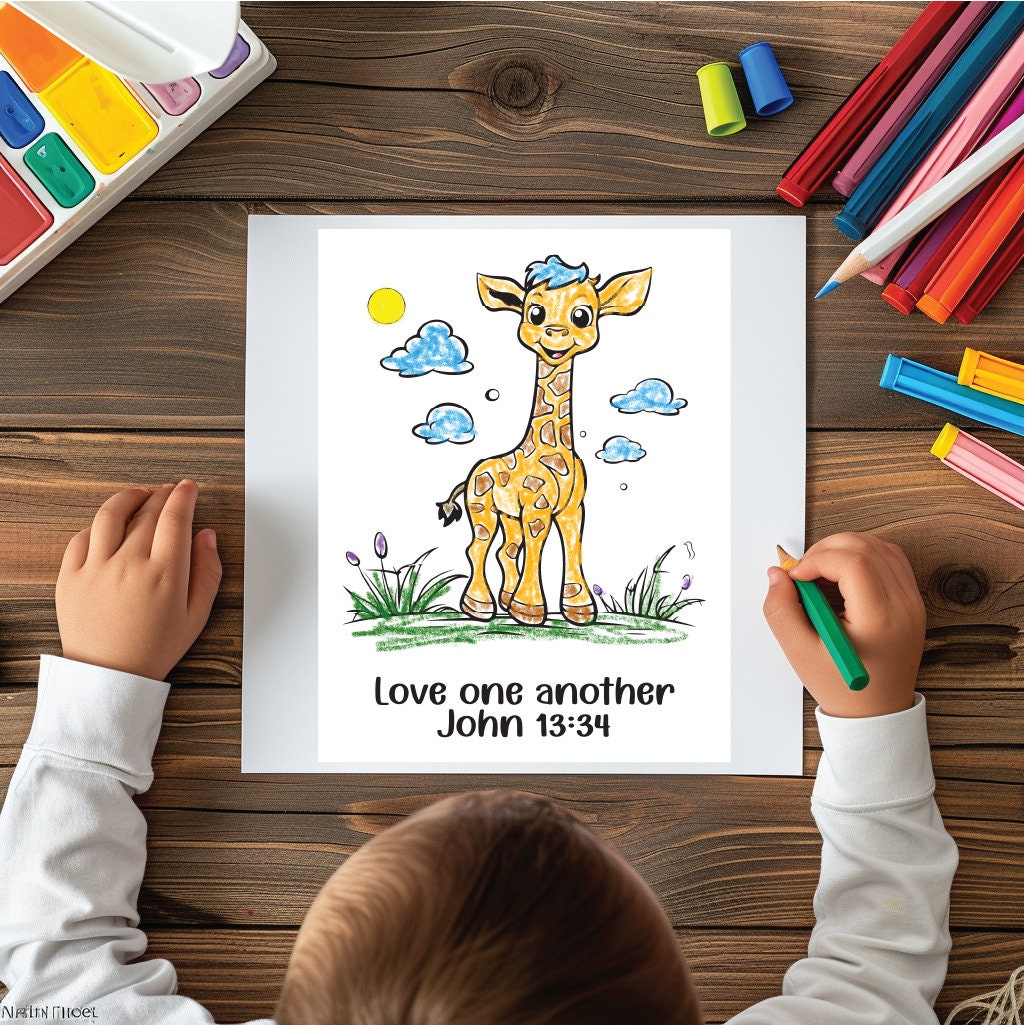 Bible Verse Coloring Pages for Kid Christian Safari Animal Coloring ...