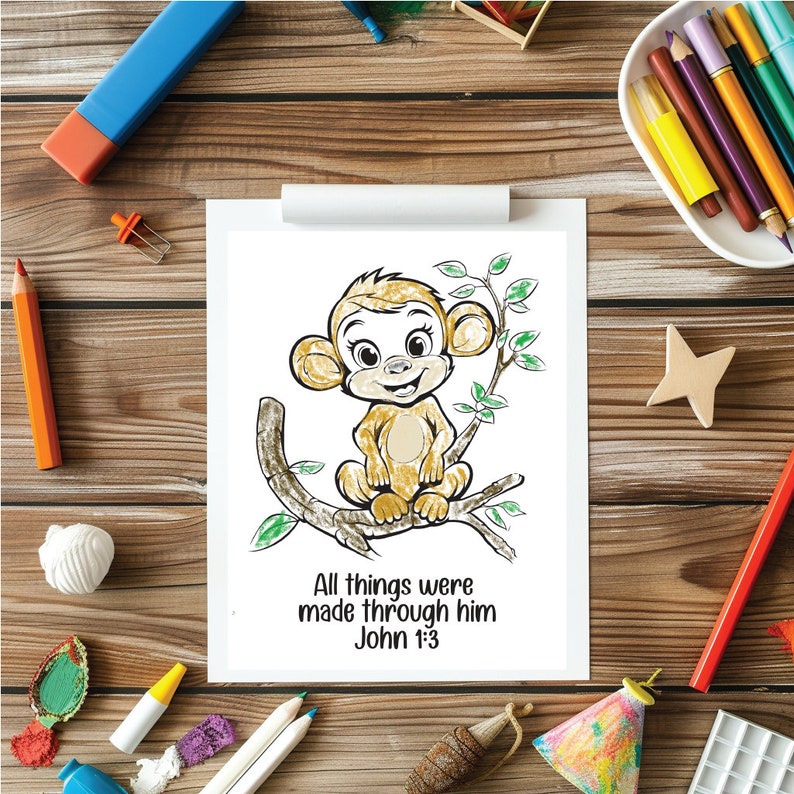 Bible Verse Coloring Pages for Kid Christian Safari Animal Coloring ...