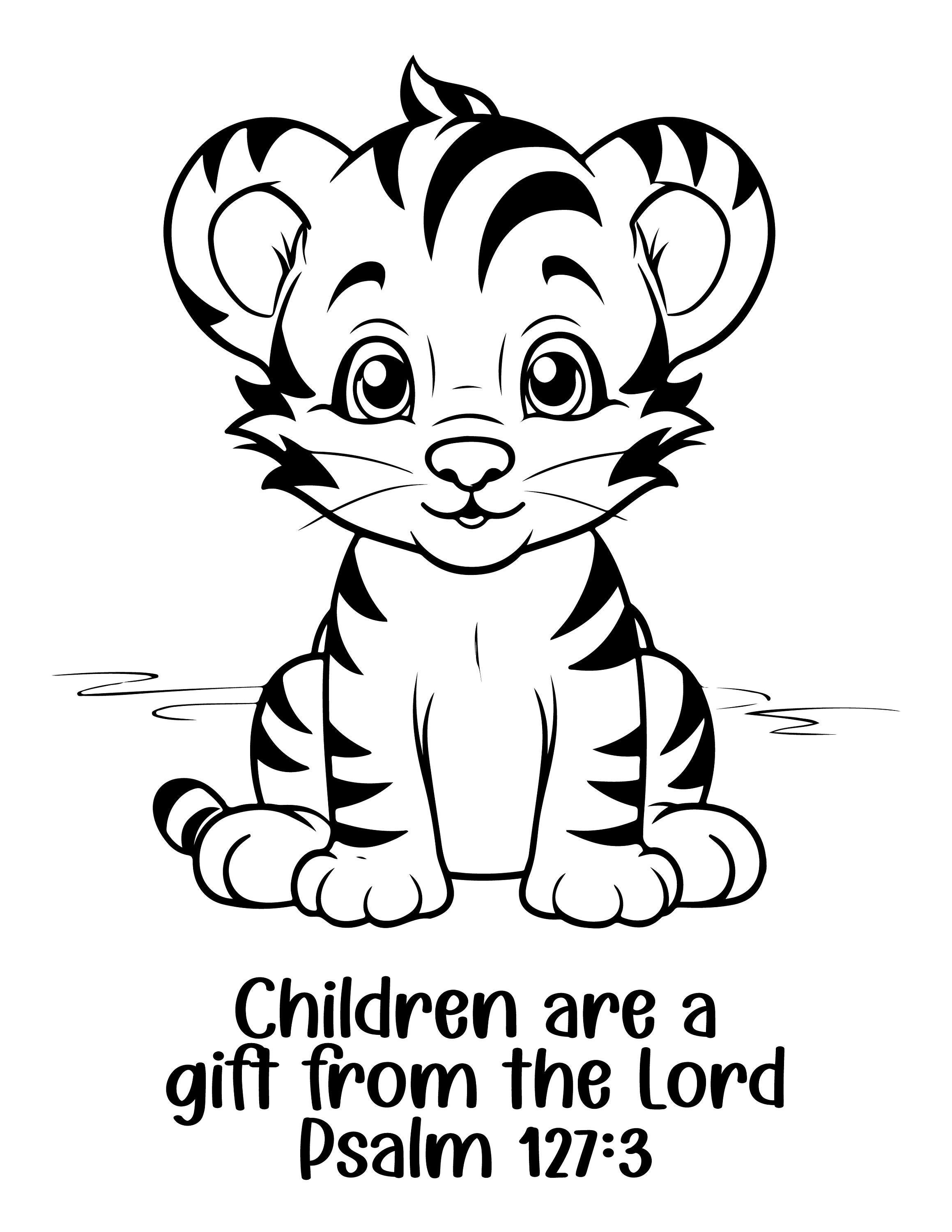 Bible Verse Coloring Pages for Kid Christian Safari Animal Coloring ...