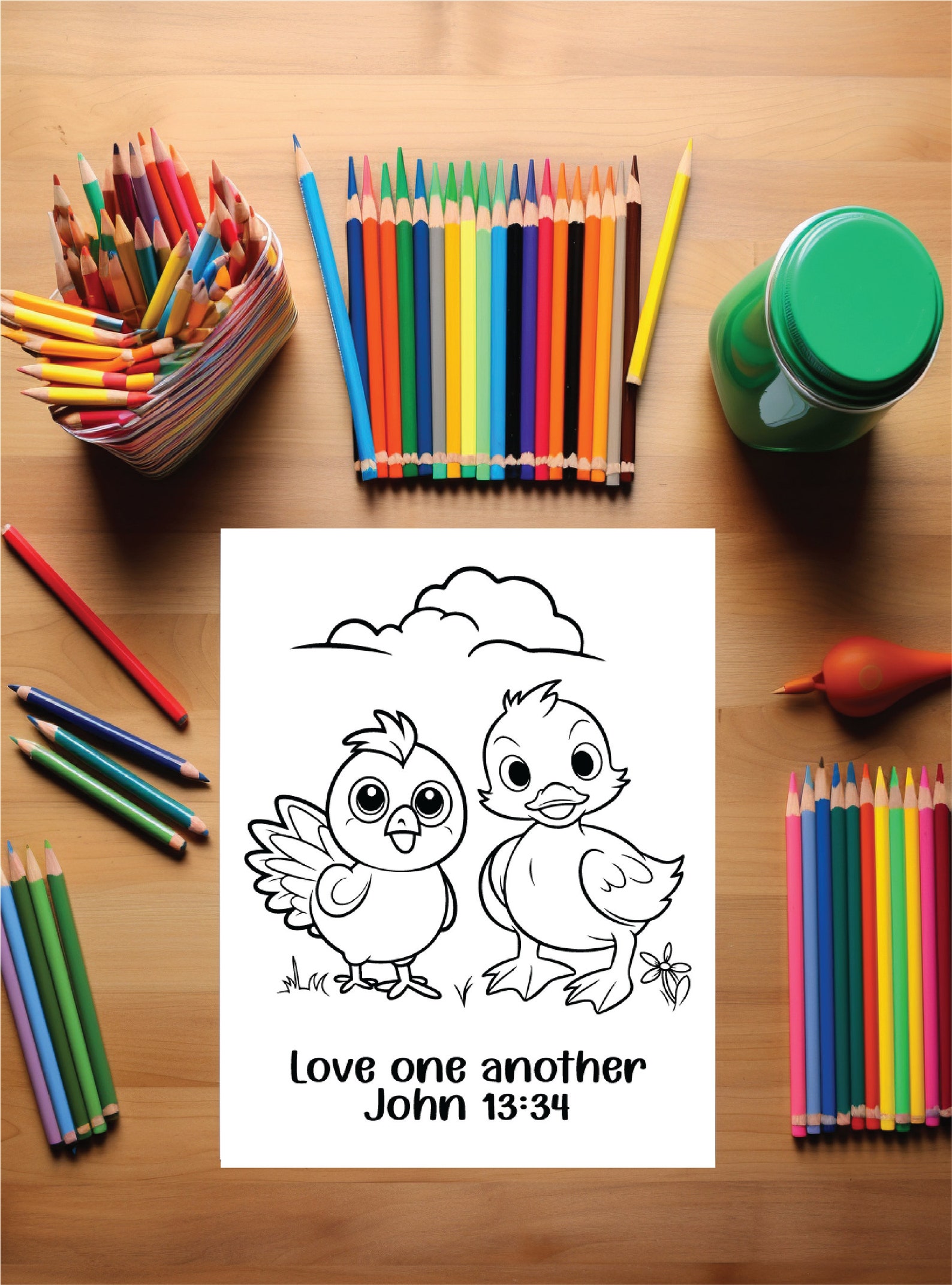 Bible Verse Coloring Pages for Kid Christian Farm Animal Coloring Book ...