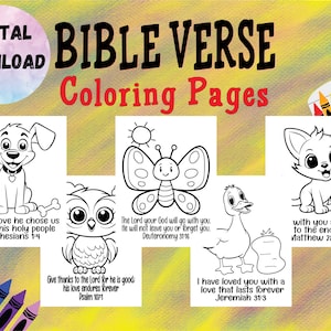 Bible Verse Coloring Pages for Kid Christian Farm Animal Coloring Book ...