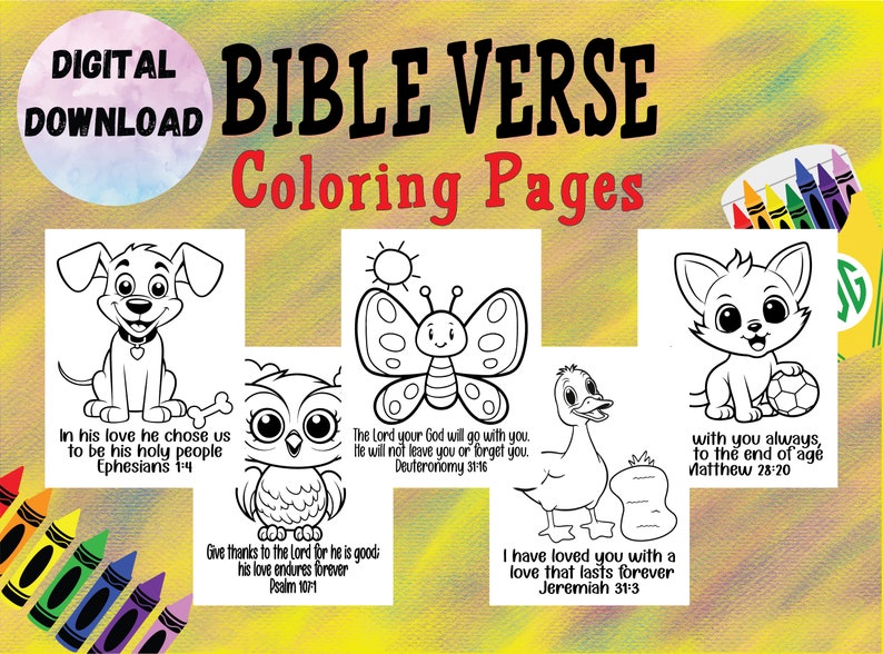 Bible Verse Coloring Pages for Kid Christian Farm Animal Coloring Book ...
