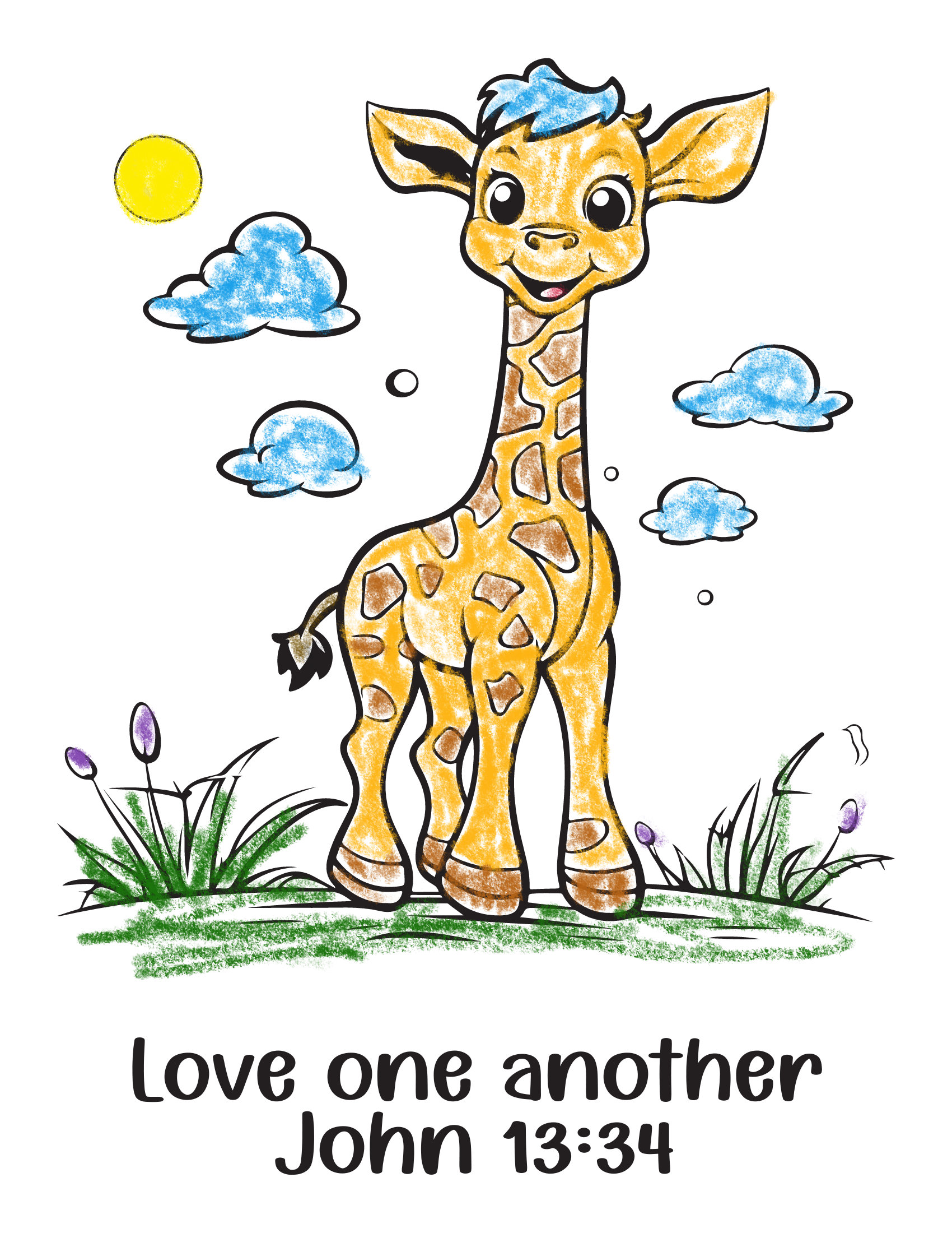 Bible Verse Coloring Pages for Kid Christian Safari Animal Coloring ...