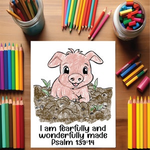 Bible Verse Coloring Pages for Kid Christian Farm Animal Coloring Book ...