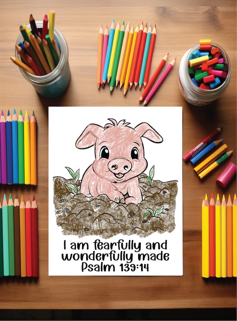 Bible Verse Coloring Pages for Kid Christian Farm Animal Coloring Book ...