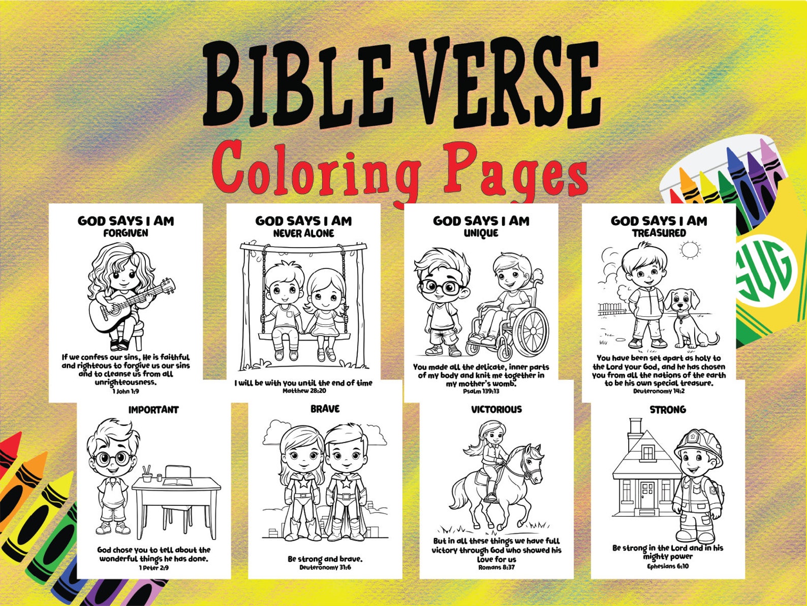 God Says I Am Bible Coloring Pages for Kids Christian Coloring Book ...