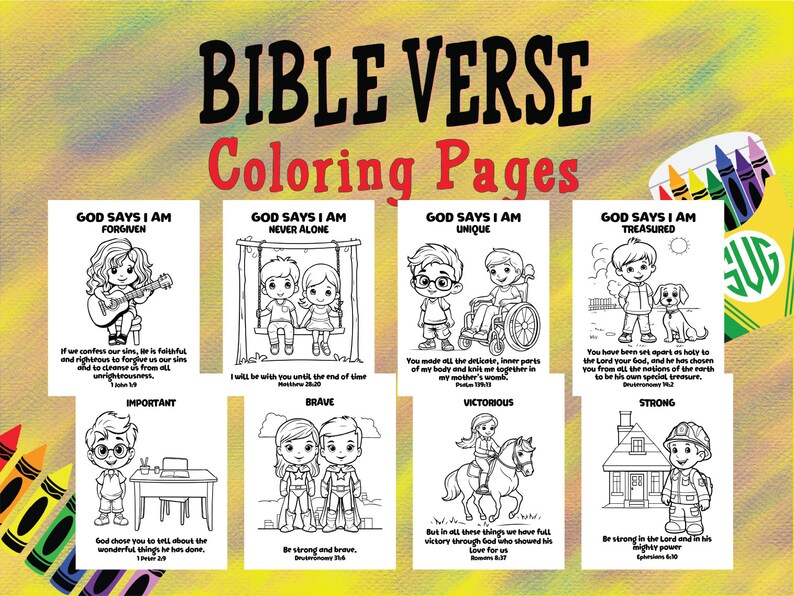 Bible Verse God Says I Am Coloring Pages for Kids Christian Coloring ...