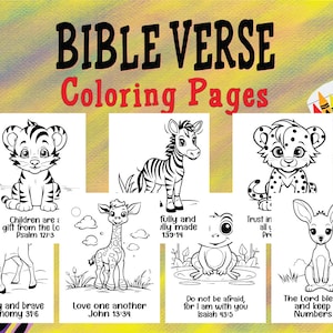 Bible Verse Coloring Pages for Kid Christian Safari Animal Coloring ...