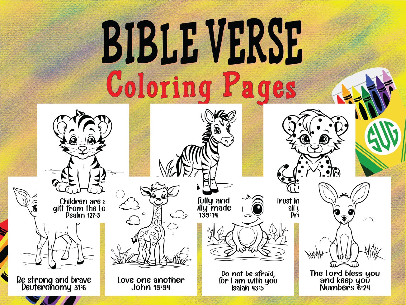 Bible Verse Coloring Pages for Kid Christian Safari Animal Coloring ...