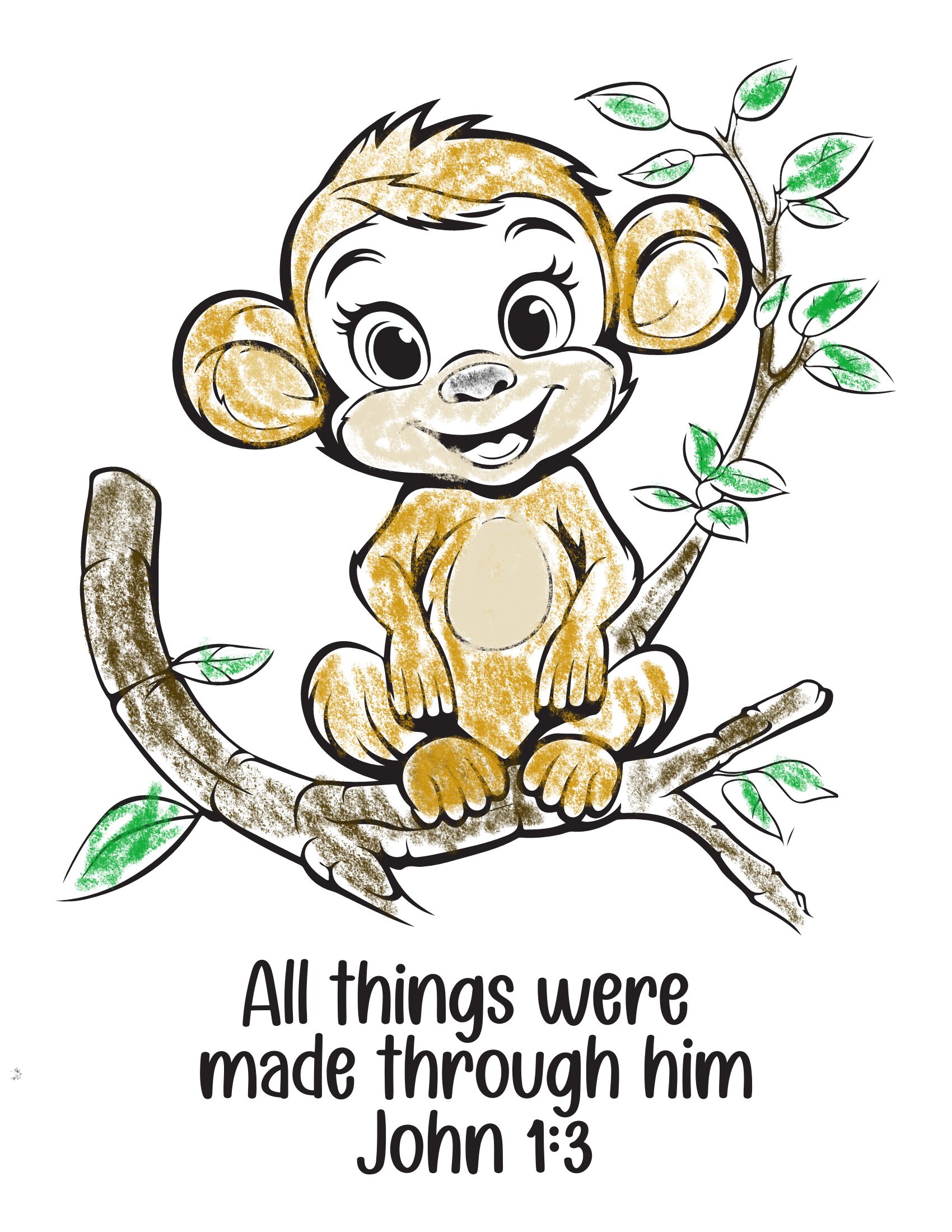 Bible Verse Coloring Pages for Kid Christian Safari Animal Coloring ...