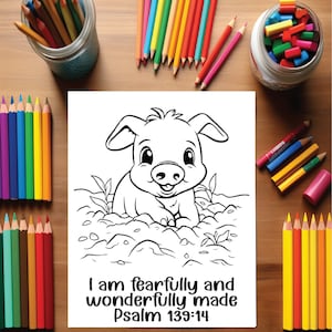 Bible Verse Coloring Pages for Kid Christian Farm Animal Coloring Book ...