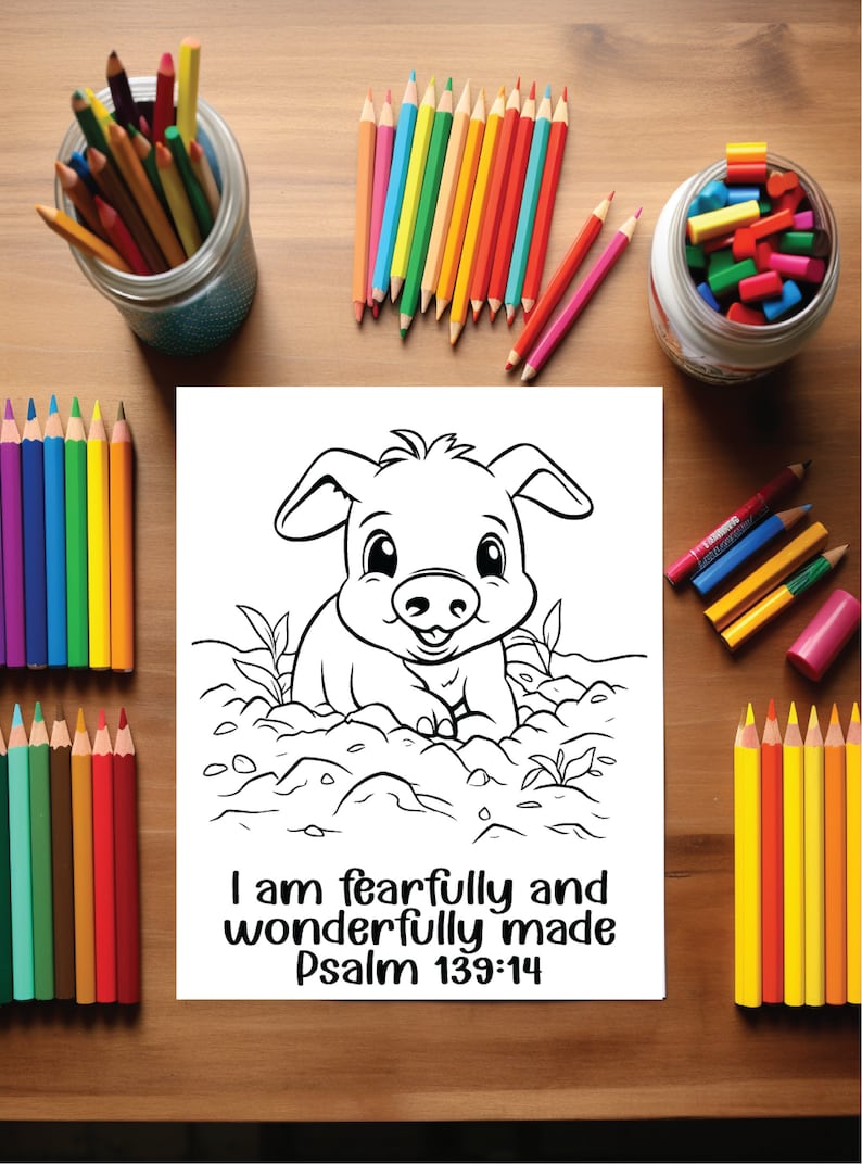 Bible Verse Coloring Pages for Kid Christian Farm Animal Coloring Book ...